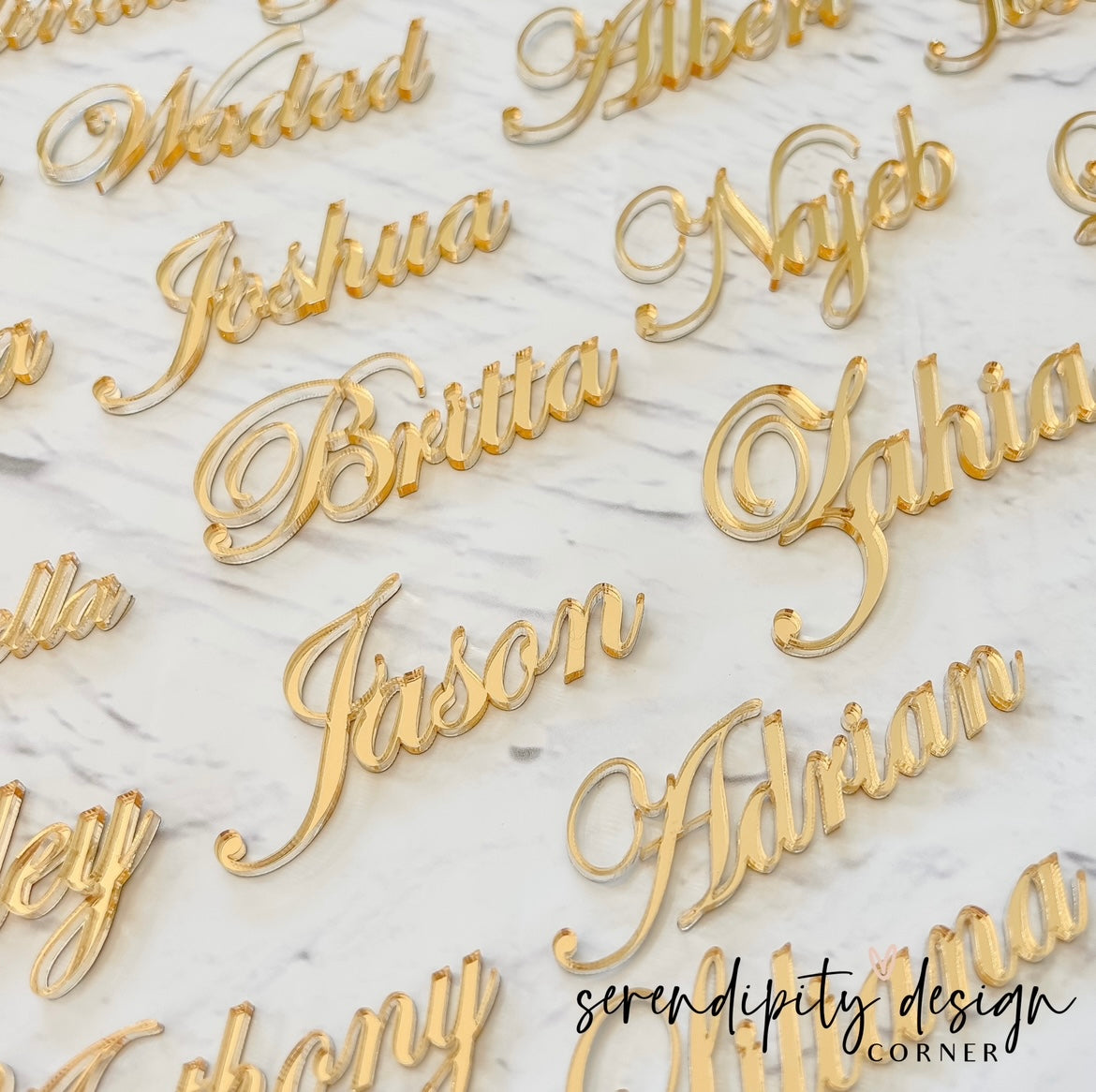 Acrylic Guest Name Place Cards – Serendipity Design Corner