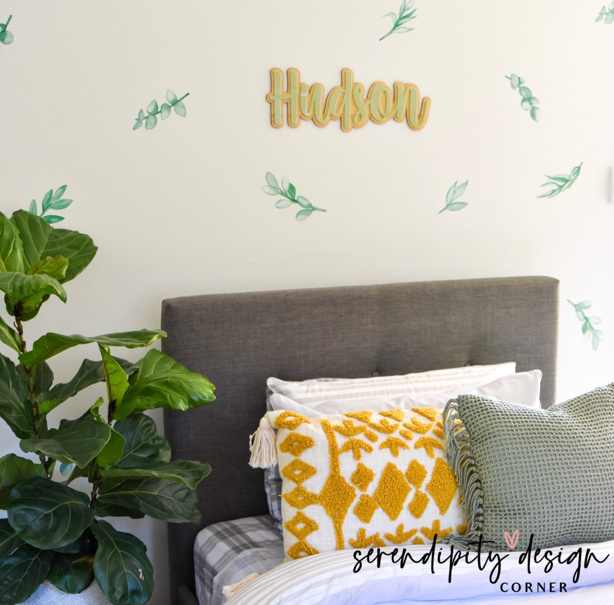 Double Layered Name Sign | Wood & Acrylic Name Sign – Serendipity ...