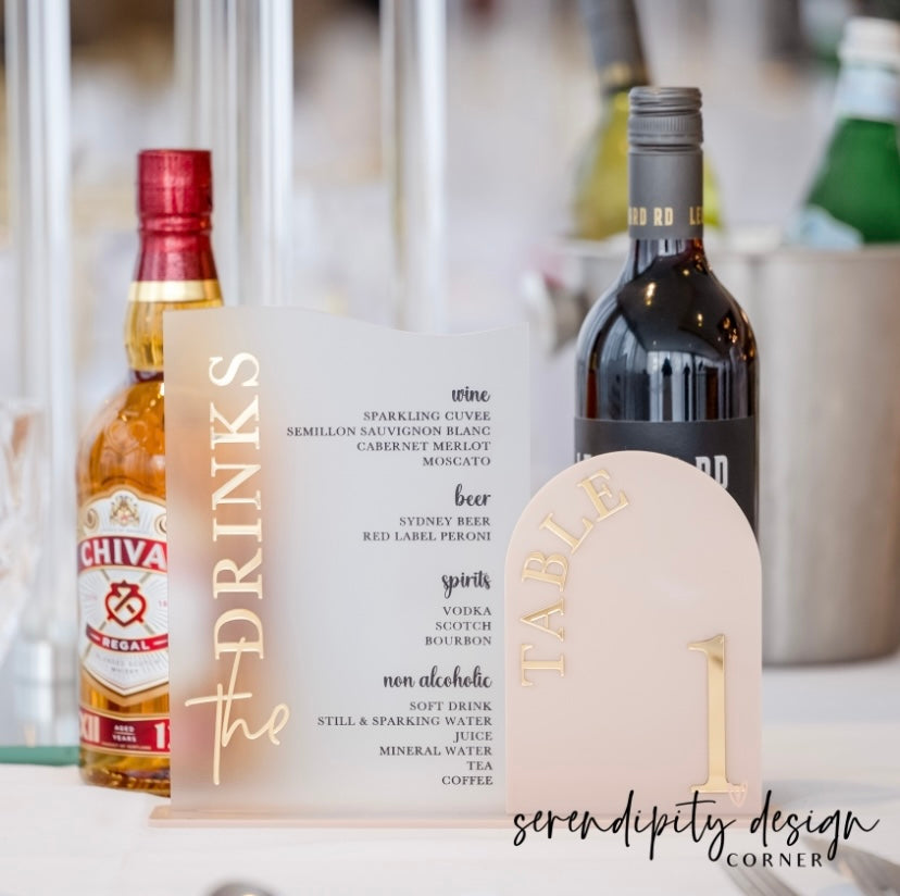 Table Numbers with Menu – Serendipity Design Corner
