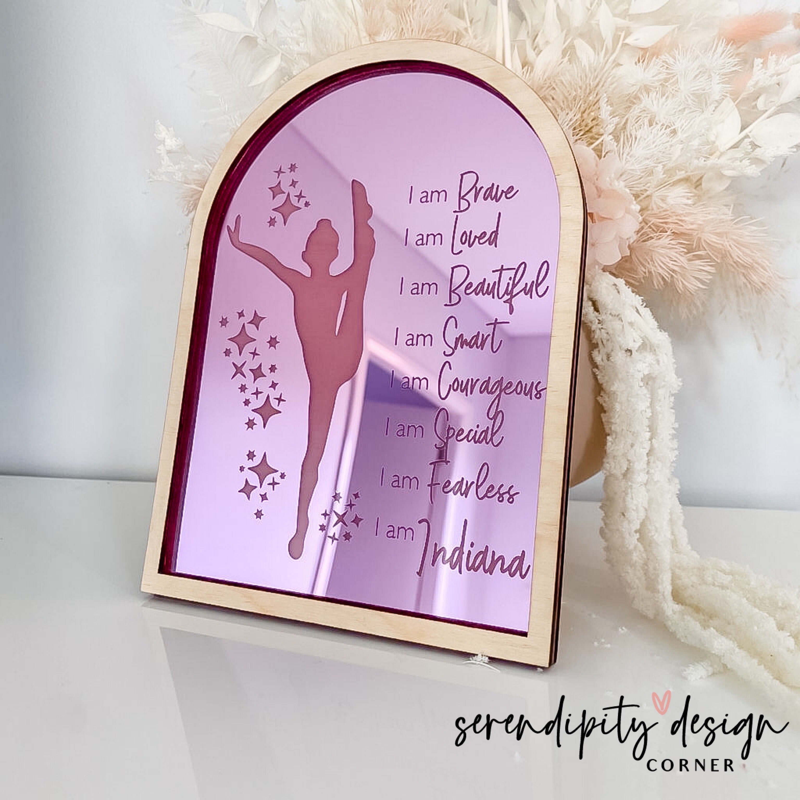 Daily Affirmations Mirrored Frame | Kids Daily Affirmations Gymnast De ...